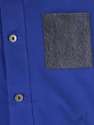 Loewe Long Sleeve Jacket With Embroidered Logo - Blue