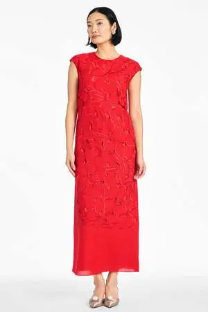 Sachin & Babi Anne Floral Appliqué Linen Dress
