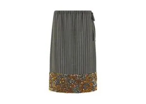 Dries Van Noten Striped Scotts Embellished Skirt
