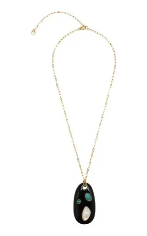 LIZZIE FORTUNATO Reliquary Pendant Necklace - Black