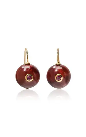 LIZZIE FORTUNATO Comet Earrings In Tigers Eye - Red