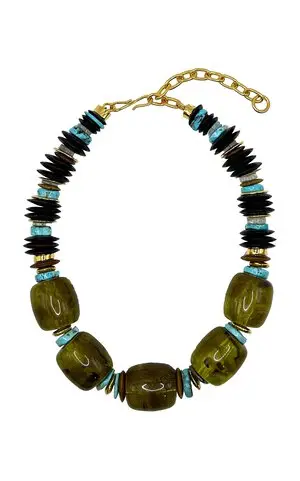 LIZZIE FORTUNATO Orb Collar In Olive - Multi