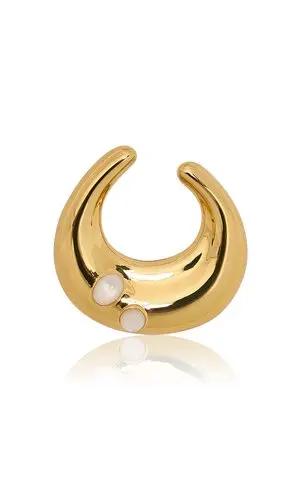 LIZZIE FORTUNATO Canyon Arch Brooch In Pearl - Gold