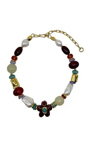 LIZZIE FORTUNATO Mistflower Necklace In Sienna - Multi
