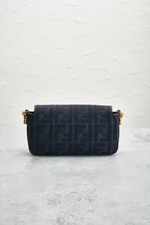 Fendi Ff Embroidered Baguette Shoulder Bag