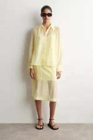 Cos Sheer Pintucked Shirt