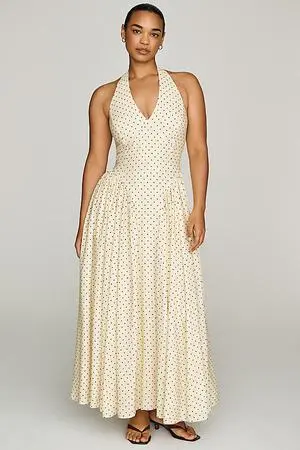 HUTCH V-neck Drop-waist Dress - Yellow Pattern