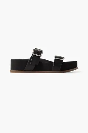 Gabriela Hearst Wren Leather Platform Slides - Black