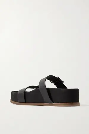 Gabriela Hearst Wren Leather Platform Slides - Black