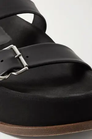 Gabriela Hearst Wren Leather Platform Slides - Black