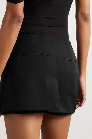 Balmain Wrap-effect Button-embellished Wool Shorts