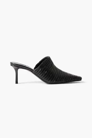 JIMMY CHOO Lotta 65 Ruched Leather Mules
