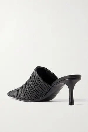 JIMMY CHOO Lotta 65 Ruched Leather Mules