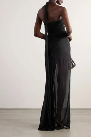 DOLCE&AMP;GABBANA Draped Gathered Organza Halterneck Gown