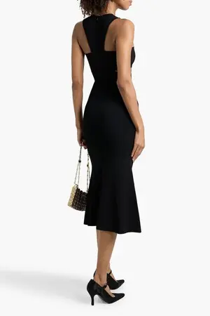 Alexander McQueen Cutout Ribbedknit Midi Dress