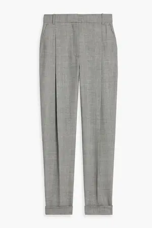 Alexander McQueen Checked Wool Tapered Pants - Black
