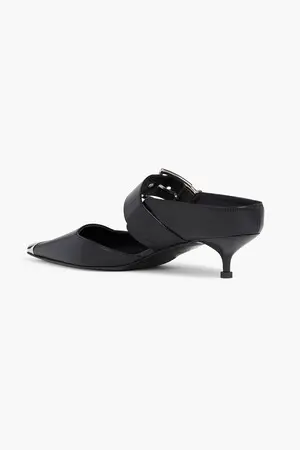 Alexander McQueen Punk Buckled Leather Mules