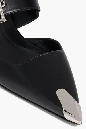 Alexander McQueen Punk Buckled Leather Mules