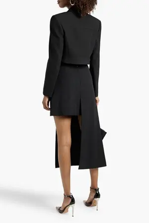 Alexander McQueen Asymmetric Zipdetailed Grain De Poudre Wool Skirt