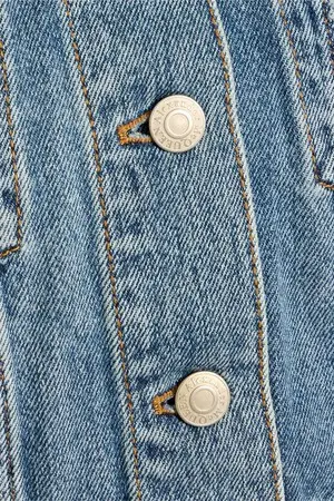 Alexander McQueen Asymmetric Cropped Denim Jacket