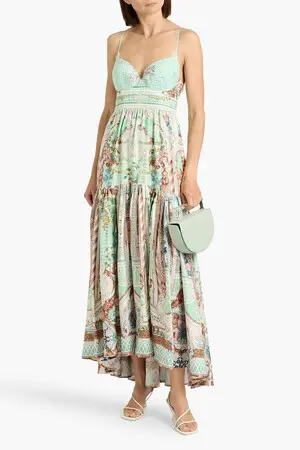 Camilla Embellished Printed Silk Maxi Dress