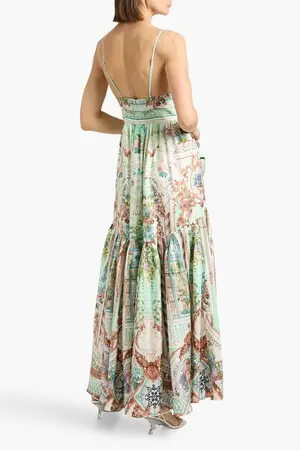 Camilla Embellished Printed Silk Maxi Dress