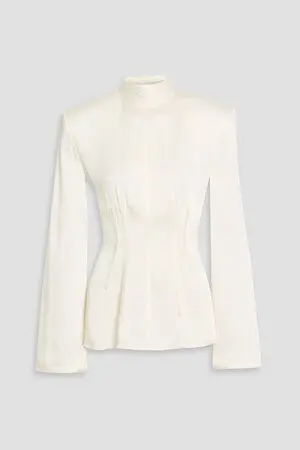 Stella McCartney Cutout Satincrepe Blouse - Ecru