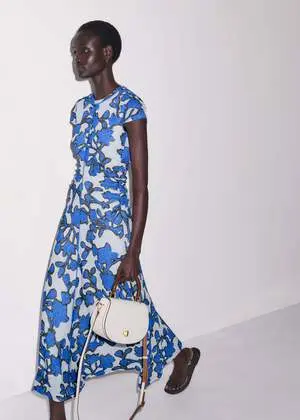 ME+EM Shadow Paradise Print Ruched Maxi Dress