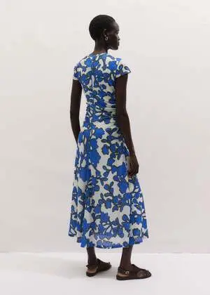 ME+EM Shadow Paradise Print Ruched Maxi Dress