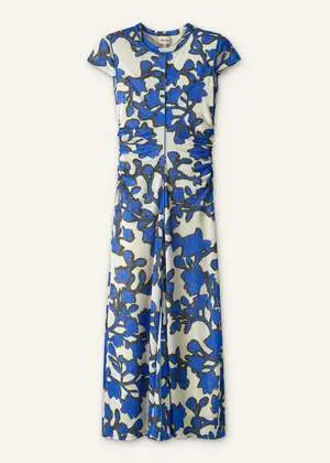 ME+EM Shadow Paradise Print Ruched Maxi Dress