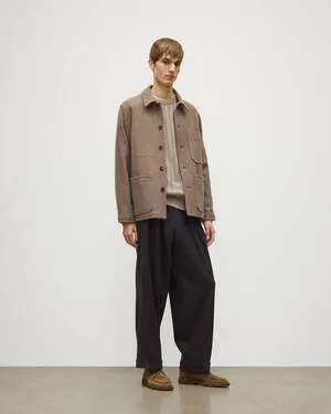 Johnstons Of Elgin Weavers Jacket In Camel & Herringbone Wool