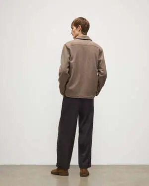 Johnstons Of Elgin Weavers Jacket In Camel & Herringbone Wool