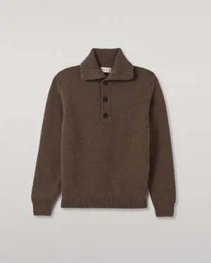 Johnstons Of Elgin Dougla Button Neck Cahmere Jumper