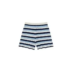 THISISU COLLECTION Costa Striped Beachwear Knit Shorts - Blue