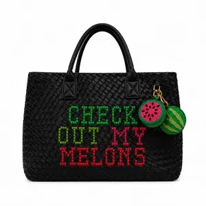 LILLY LOVES Check Out My Melons Handbag - Black