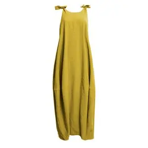 BIANCA POPP Balloon Dress With Straps In Mustard - Yellow