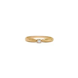 MARTELIÈ Solitaire Ring With Brilliant-cut Synthetic Diamond - Gold