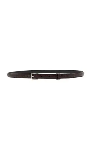 TOTEME Slim Lizard-embossed Leather Belt - Brown