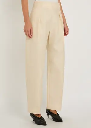 Khaite Somera Wool And Silk-blend Trousers