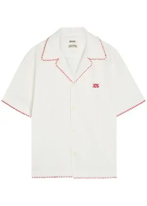 BODE Redbud Logo-embroidered Cotton-poplin Shirt