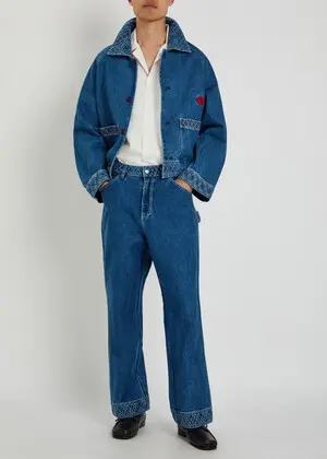 BODE Redbud Logo-embroidered Cotton-poplin Shirt