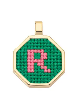 Maria Frering Gold-plated Bronze Letter Pendant Necklace - Green