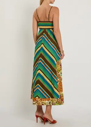 ALEMAIS Charlie Striped Linen Midi Dress