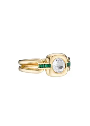 LAURA VANN 18kt Gold Vermeil Ring With White Topaz And Cubic Zirconia