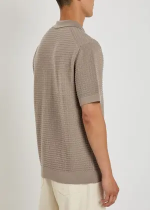 Gant Textured-knit Cotton Polo Shirt