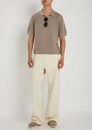 Gant Textured-knit Cotton Polo Shirt