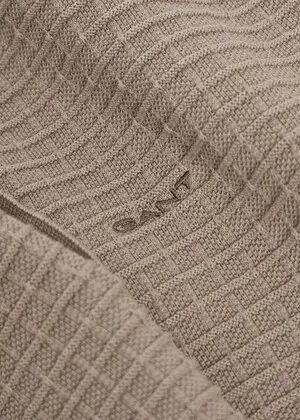 Gant Textured-knit Cotton Polo Shirt