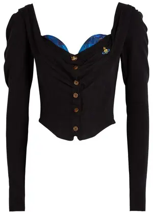 VIVIENNE WESTWOOD Vivienne Westwood Bea Draped Wool-Blend Corset Cardigan