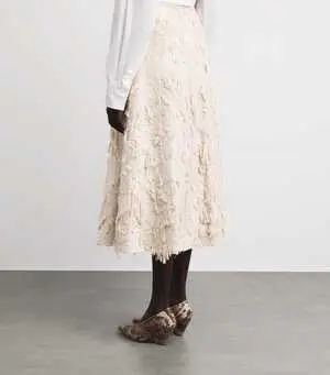 Camilla And Marc Jacquard Fringed Tundra Midi Skirt