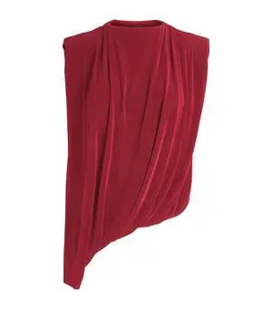 Camilla And Marc Draped Asymmetrical Ravine Top - Red